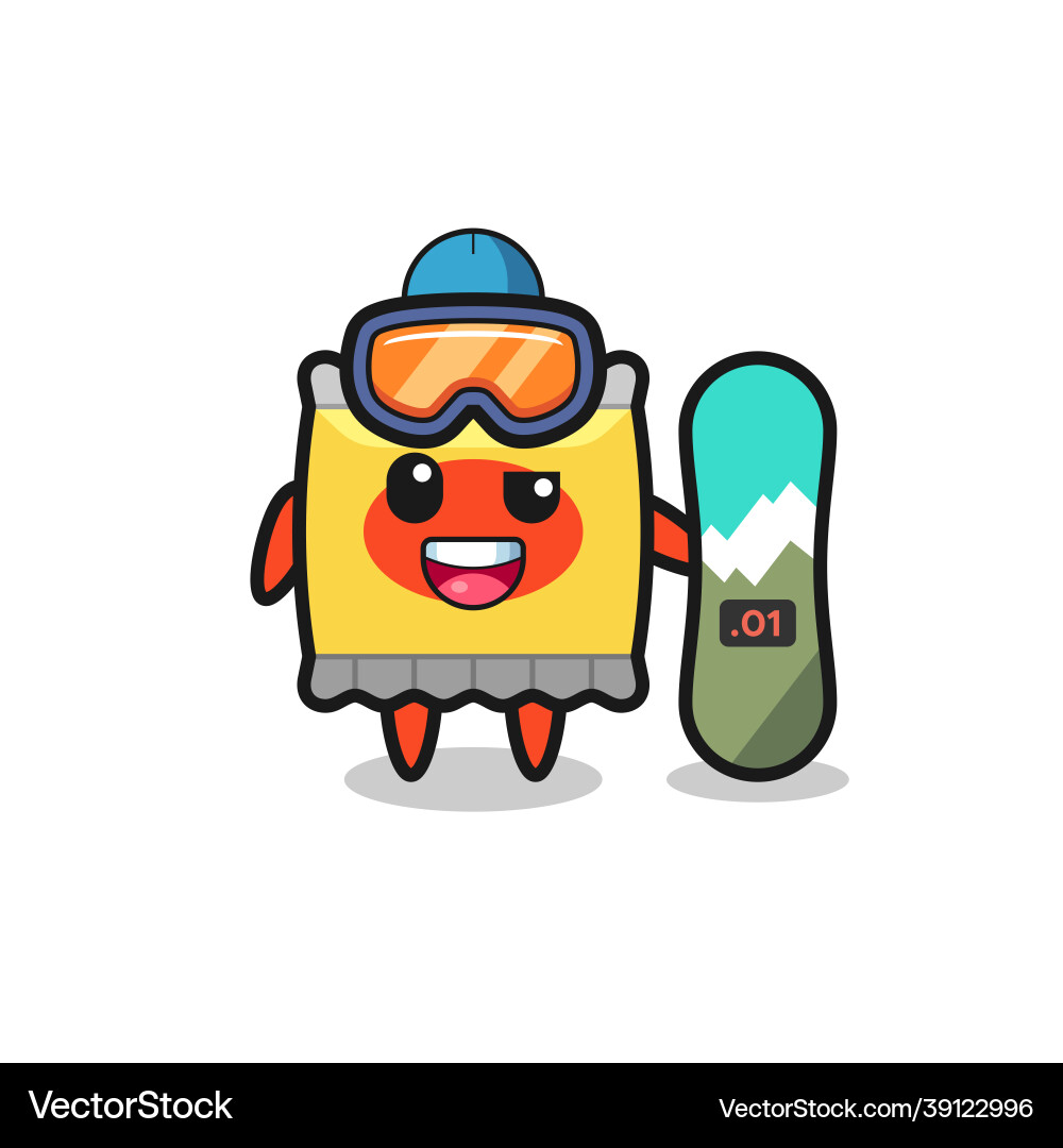 Snack character with snowboarding style Royalty Free Vector