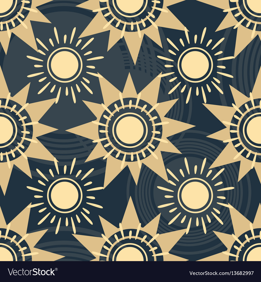 Geometric sun pattern Royalty Free Vector Image - VectorStock