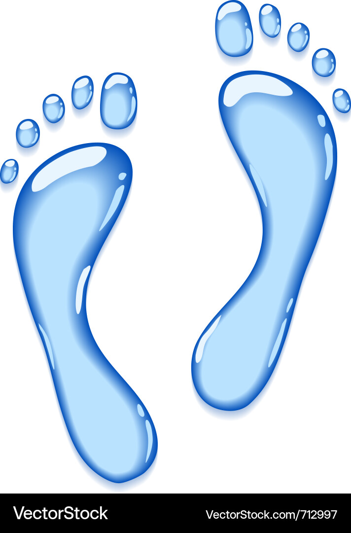 Water footprint Royalty Free Vector Image - VectorStock