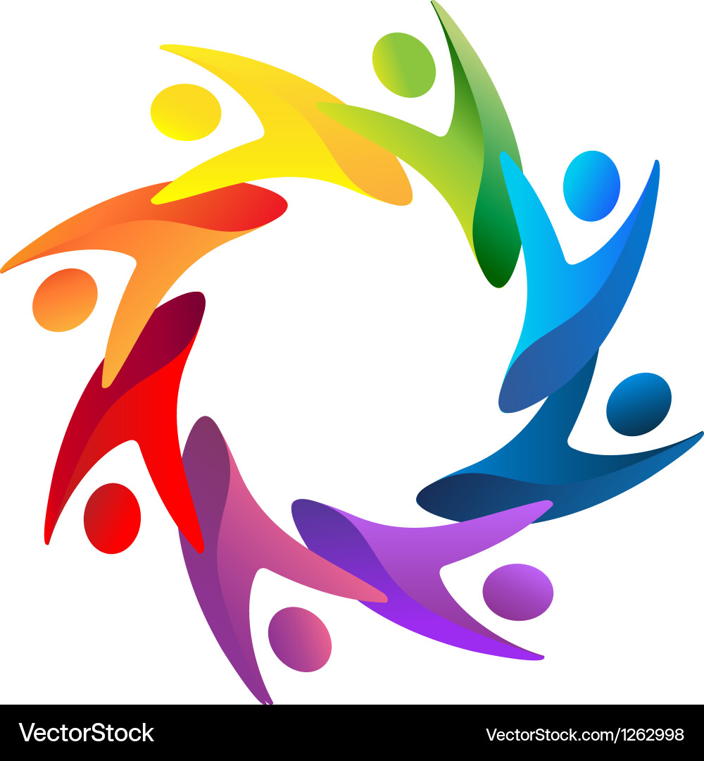 Teamwork people helping logo Royalty Free Vector Image