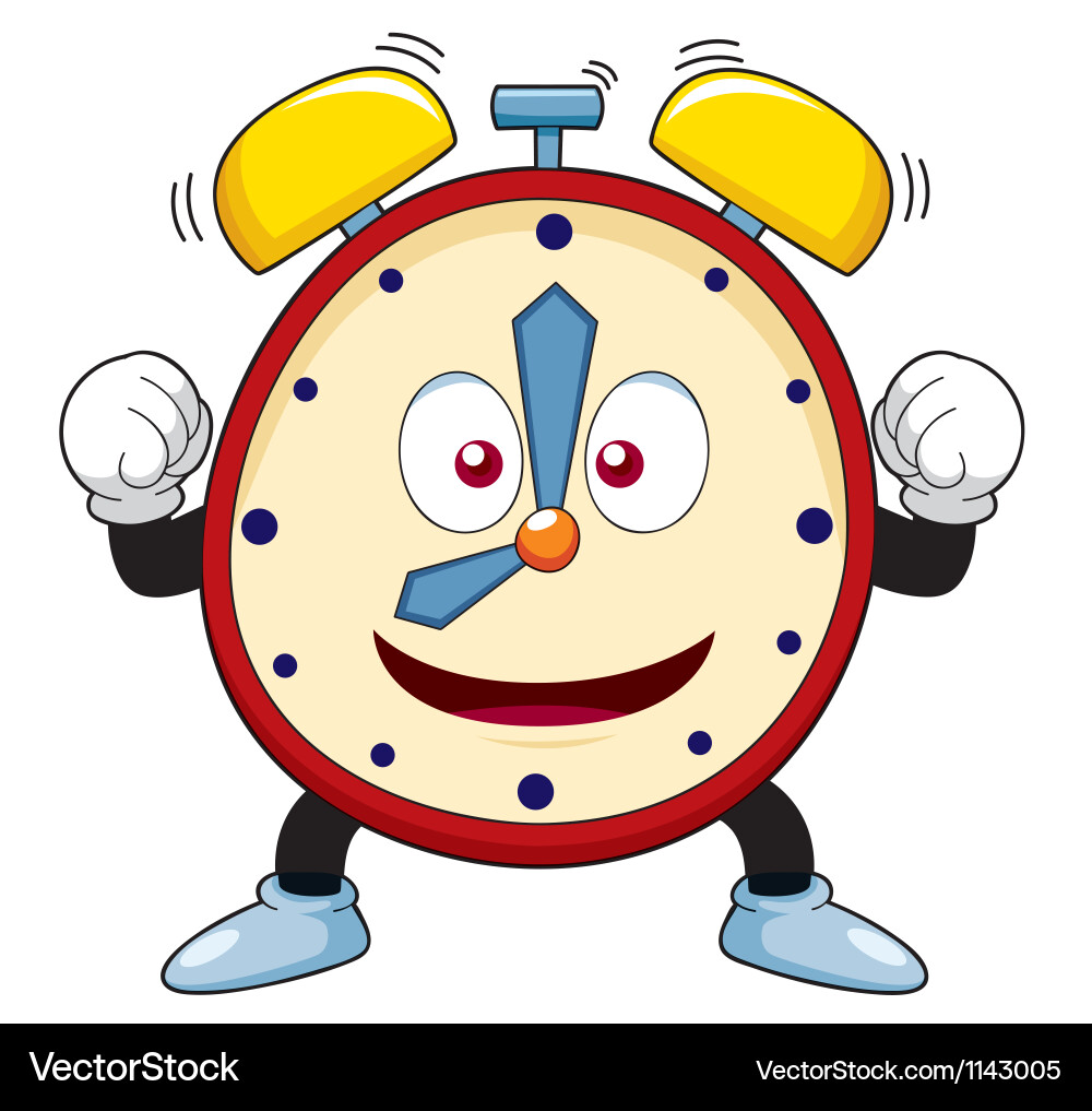 Cartoon alarm clock Royalty Free Vector Image - VectorStock
