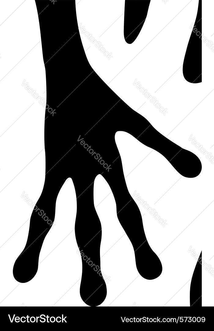Human and alien hands silhouette on white Vector Image