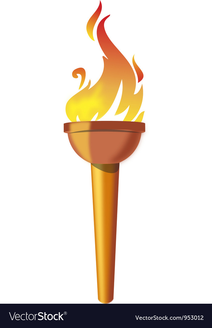 Flaming torch Royalty Free Vector Image - VectorStock