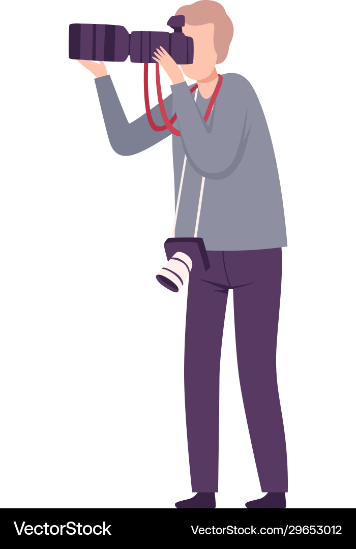 Man photographer taking photo with digital Vector Image