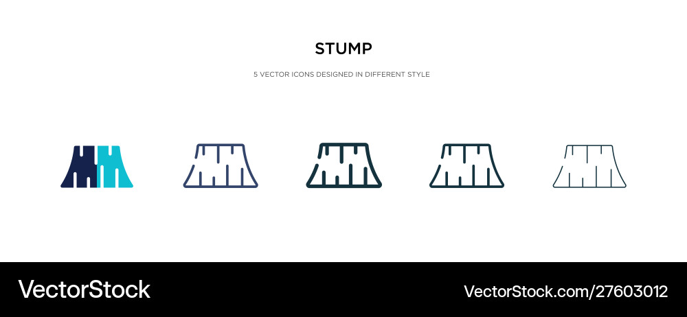 Stump icon in different style two colored Vector Image