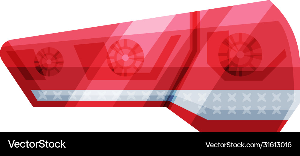 Red car headlight rare brake light flat style Vector Image