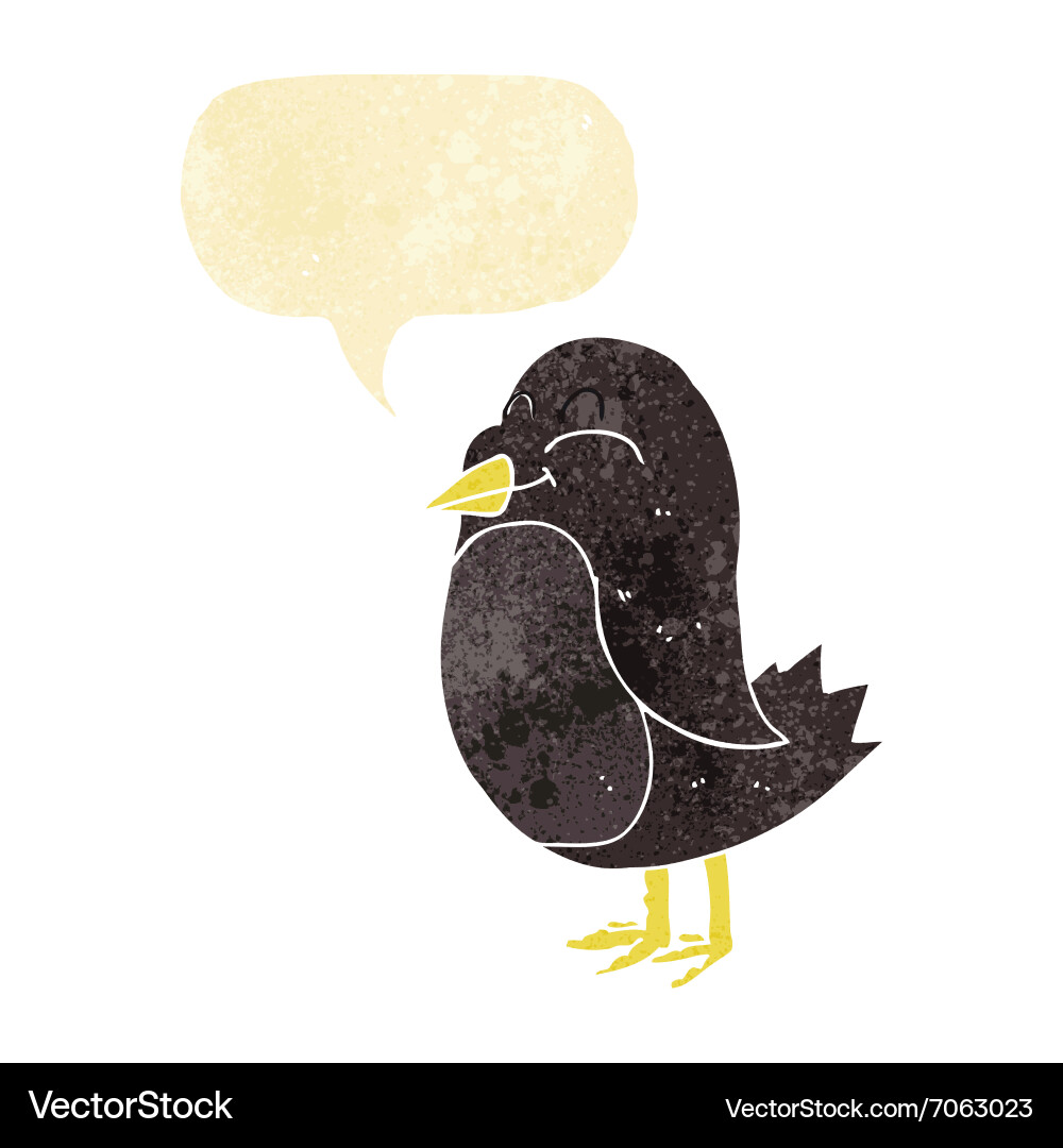 Cartoon bird with speech bubble Royalty Free Vector Image