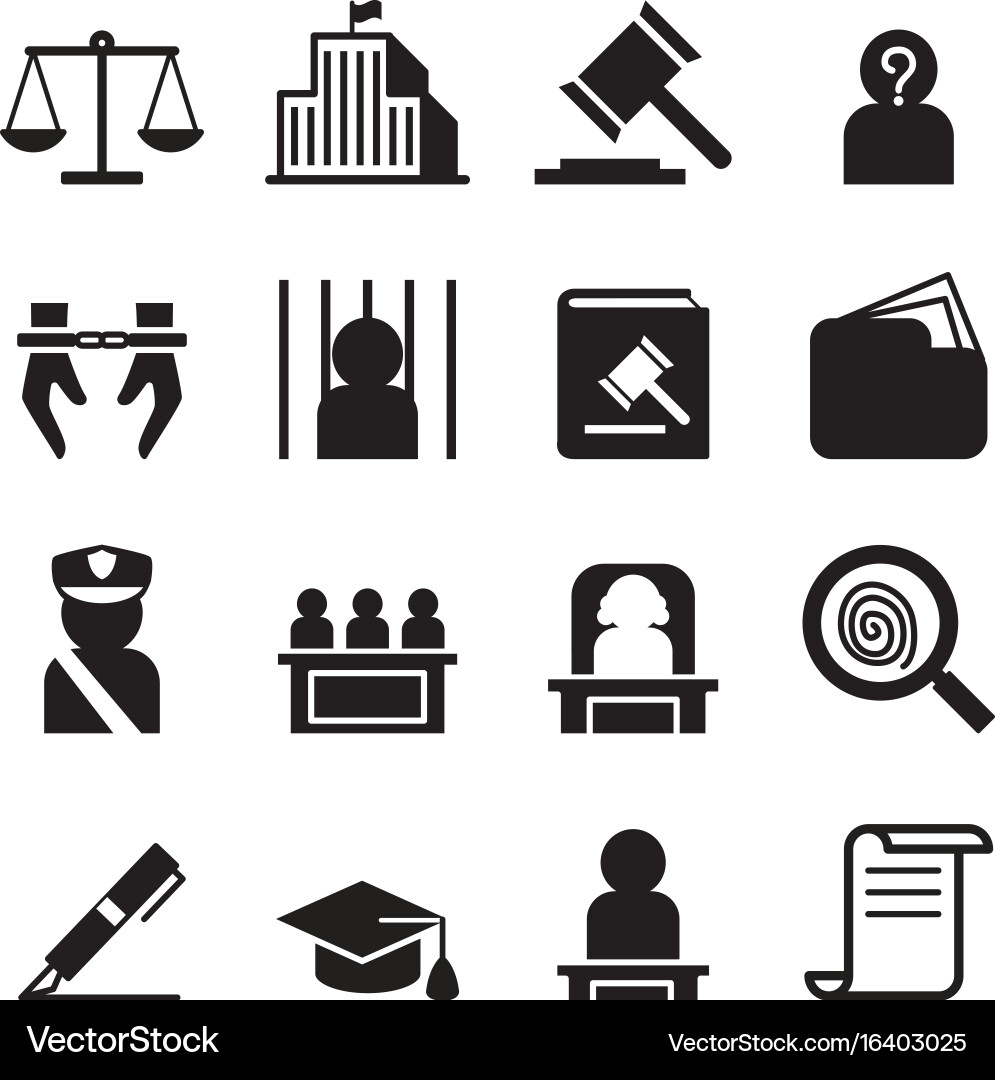 Law icon set Royalty Free Vector Image - VectorStock