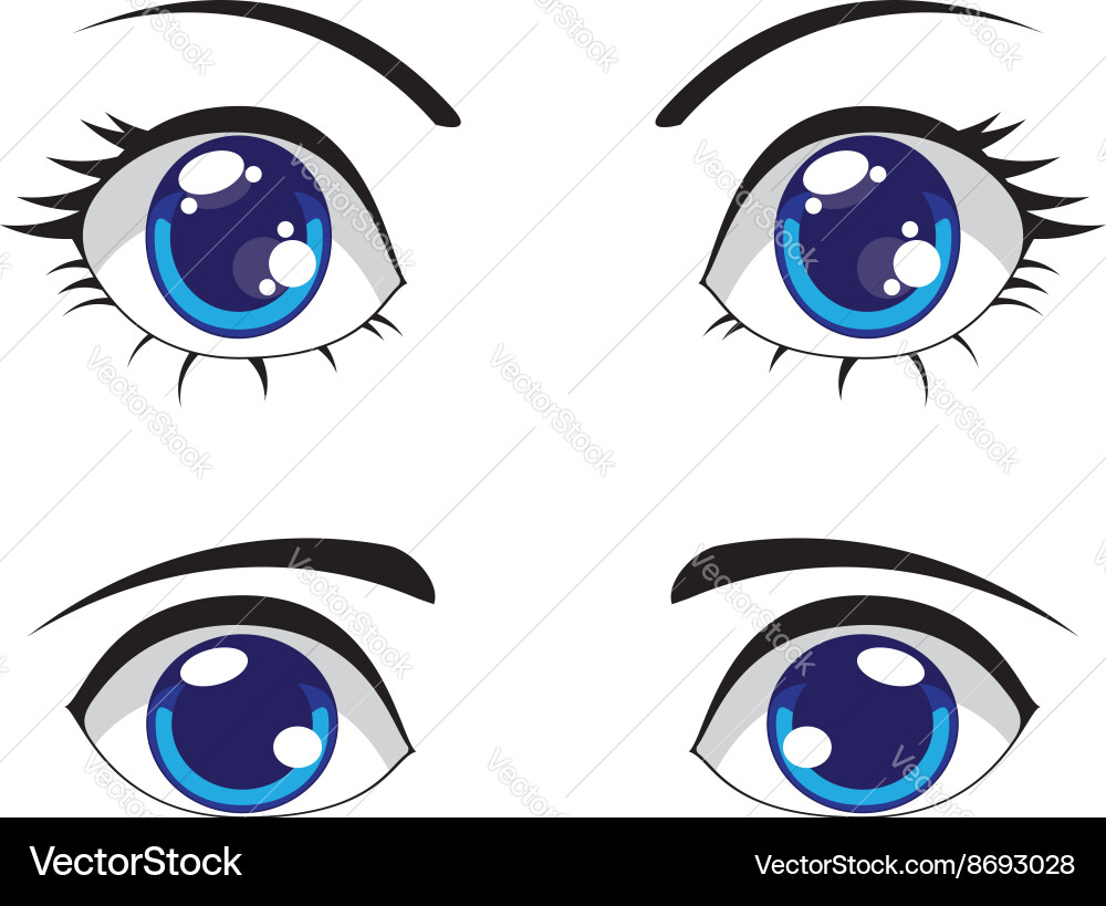 Cute Stylized Eyes Royalty Free Vector Image - VectorStock