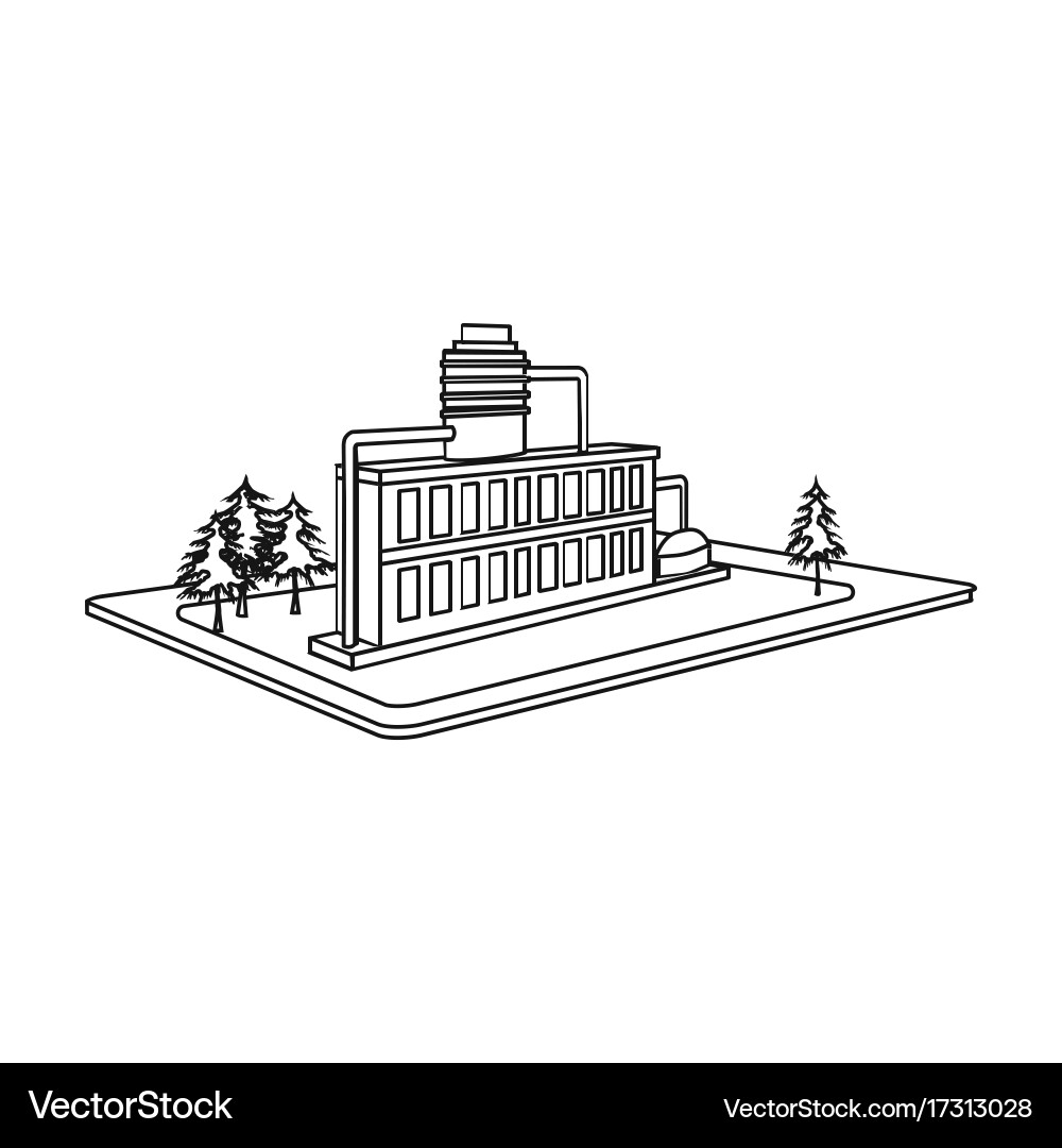 Processing factory factory and industry single Vector Image