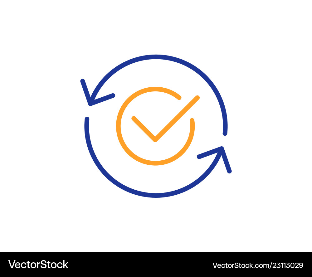 Approved line icon accepted or confirmed sign Vector Image