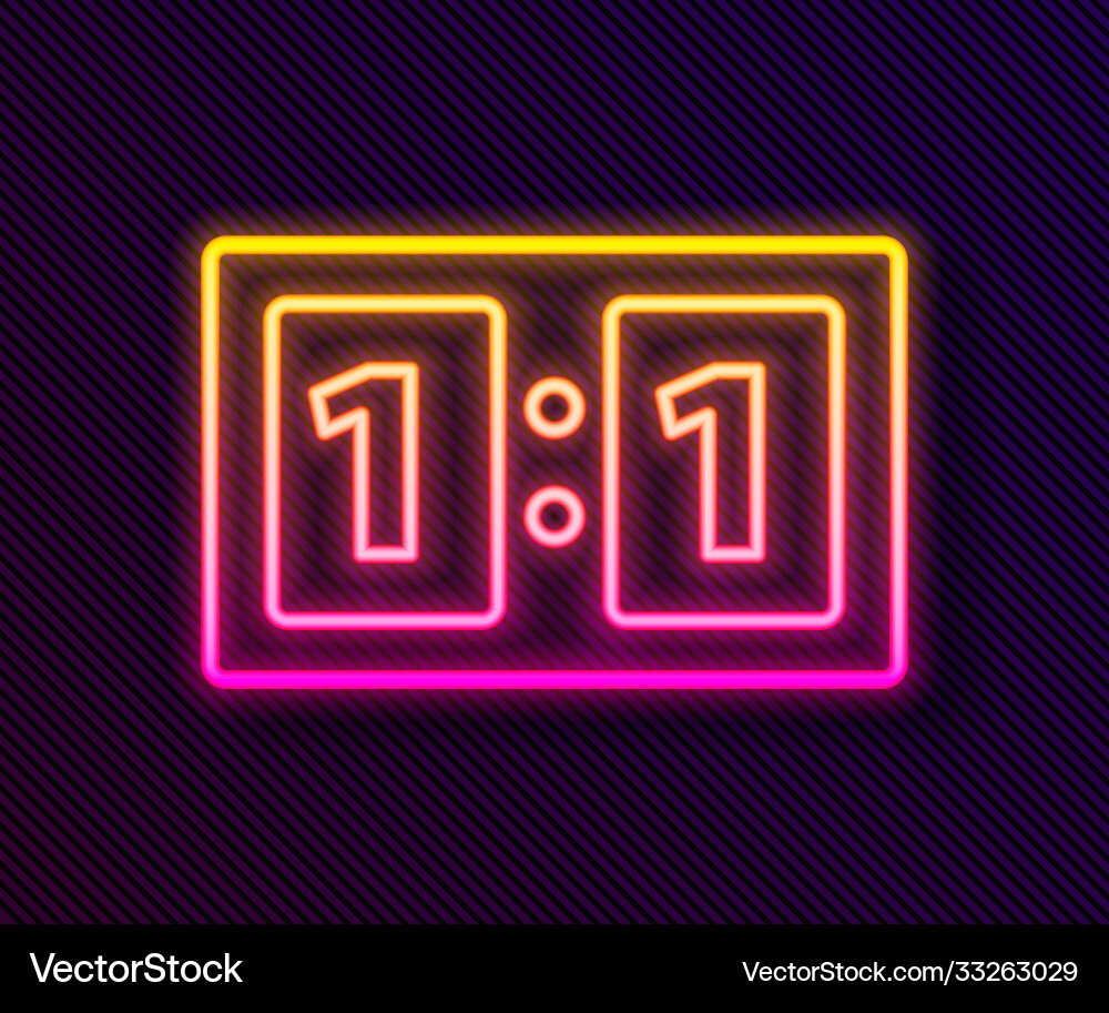 Glowing neon line sport mechanical scoreboard Vector Image