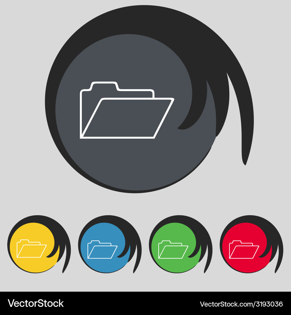 Document folder sign accounting binder symbol set Vector Image