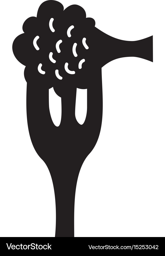 Fork with resh vegetable isolated icon Royalty Free Vector