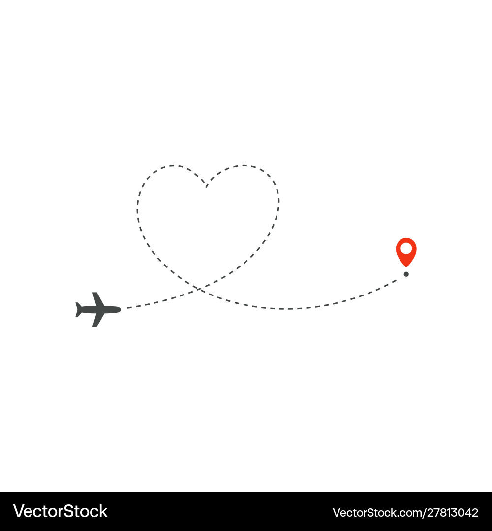 Plane way icon airplane path direction Royalty Free Vector