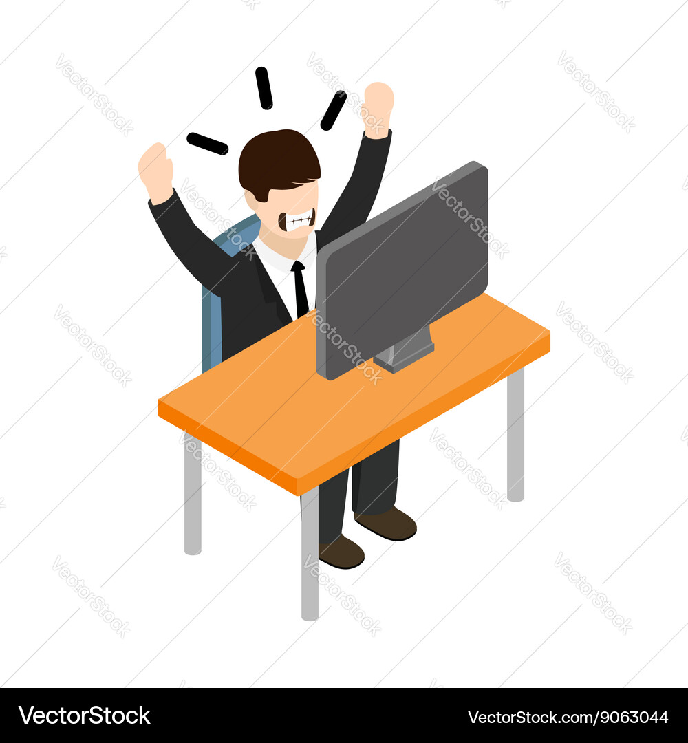 Stress situation at work icon isometric 3d style Vector Image