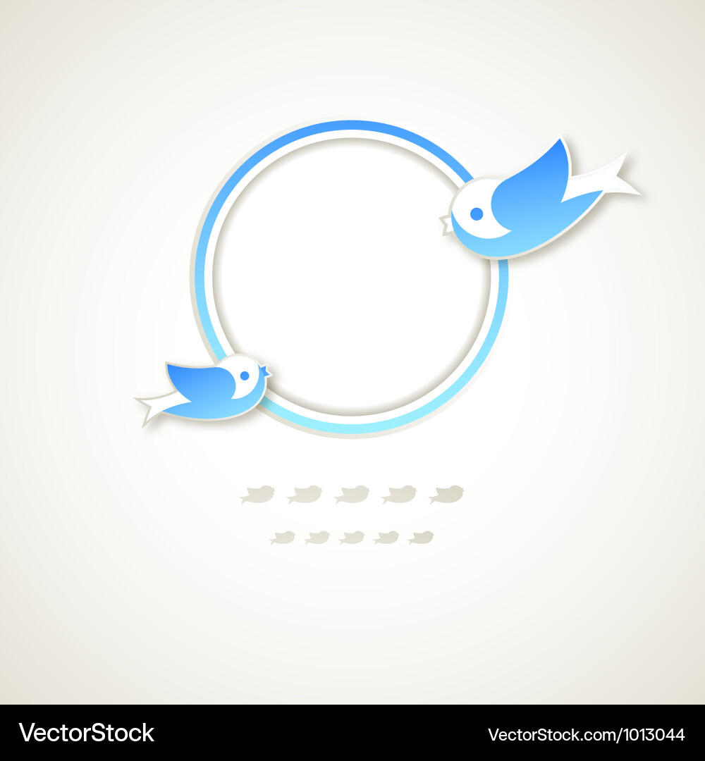 Vintage round frame with flying birds Royalty Free Vector