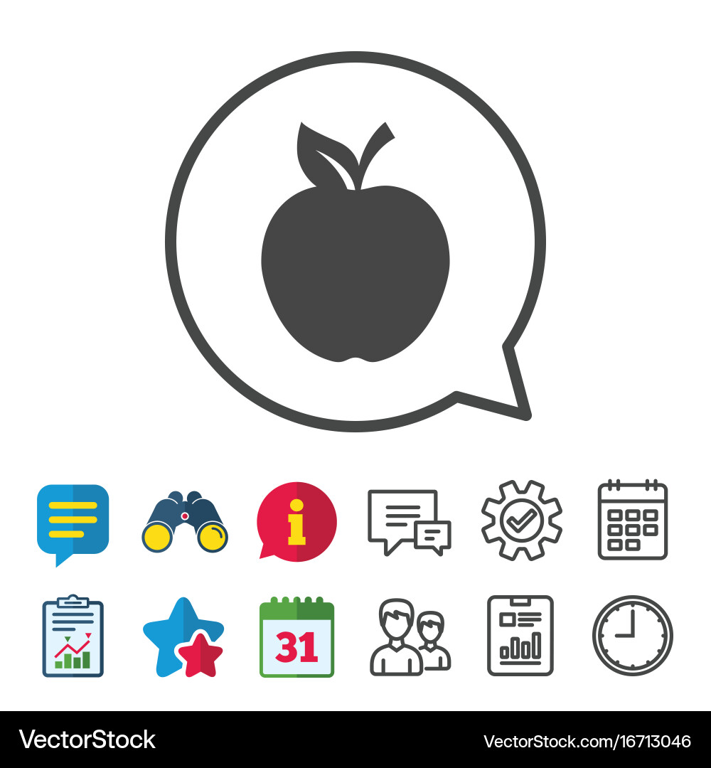 Apple sign icon fruit with leaf symbol Royalty Free Vector