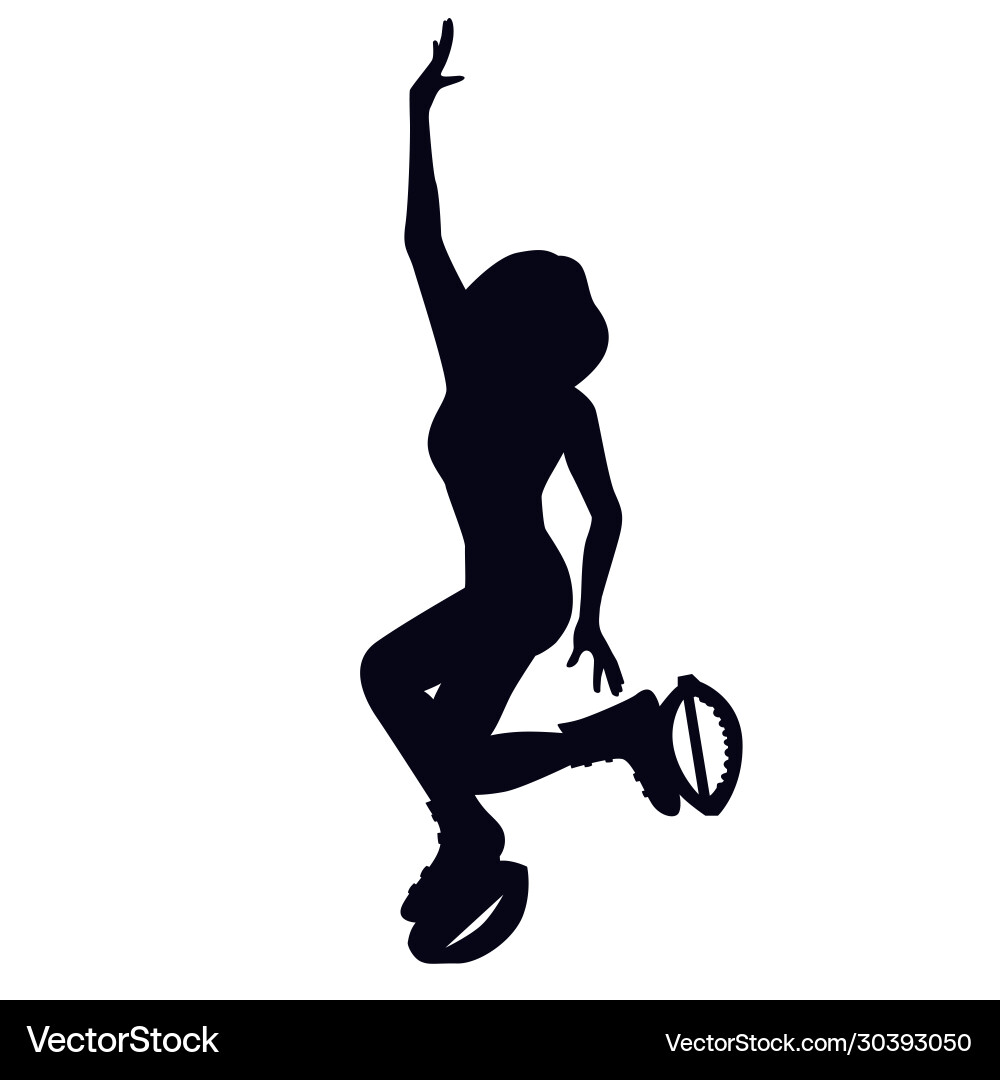 Female silhouette doing grape wine exercise Vector Image