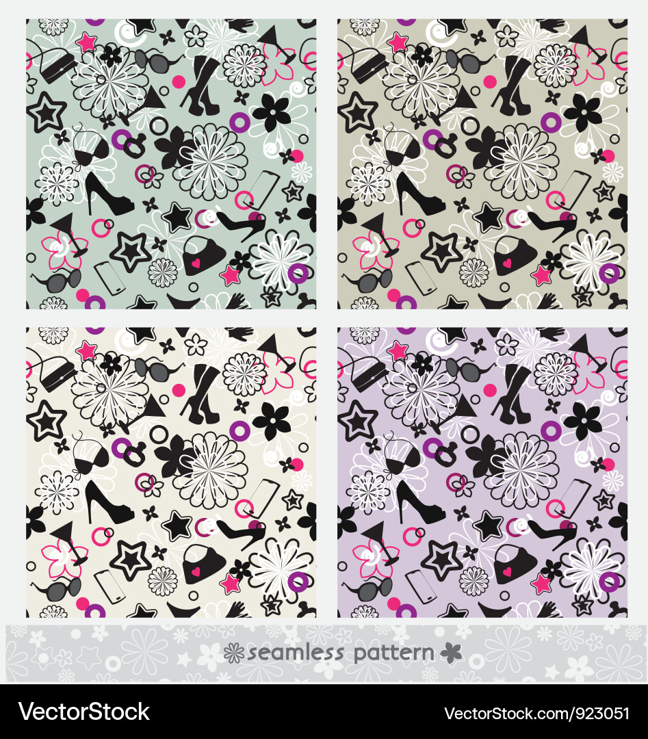 Seamless fashion pattern Royalty Free Vector Image