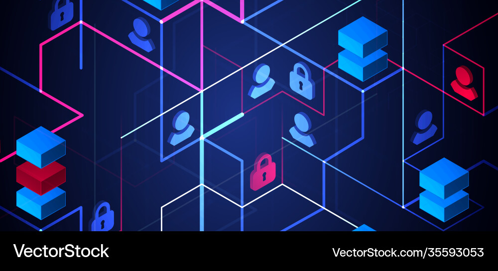 Network concept isometric theme for your business Vector Image