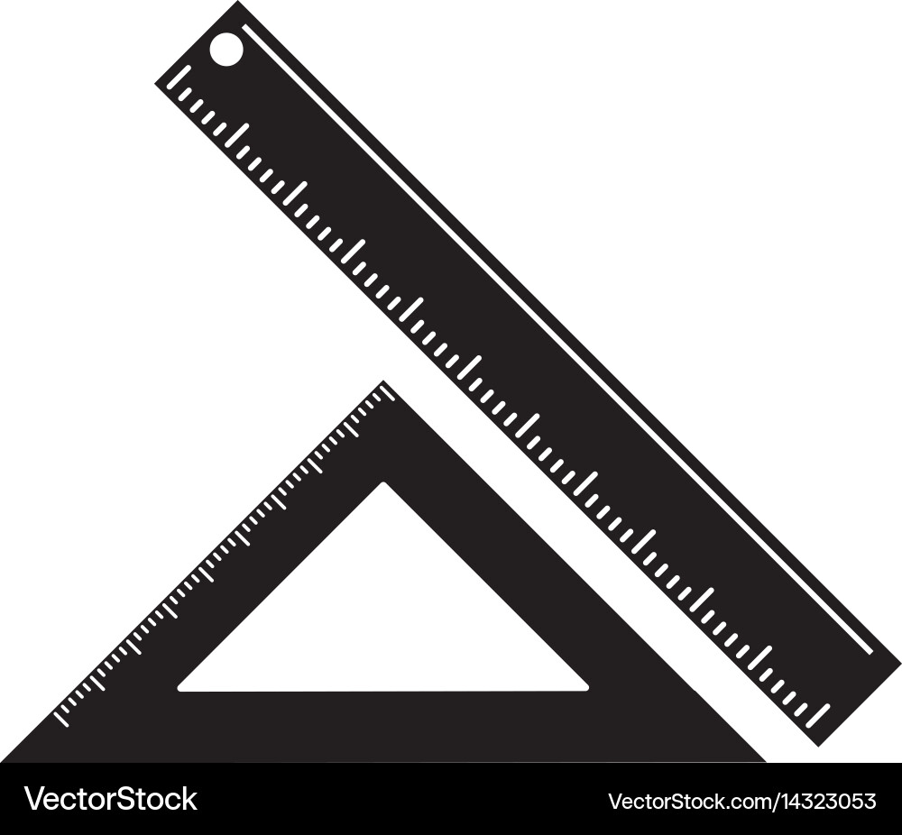 Triangle ruler measuring school pictogram Vector Image