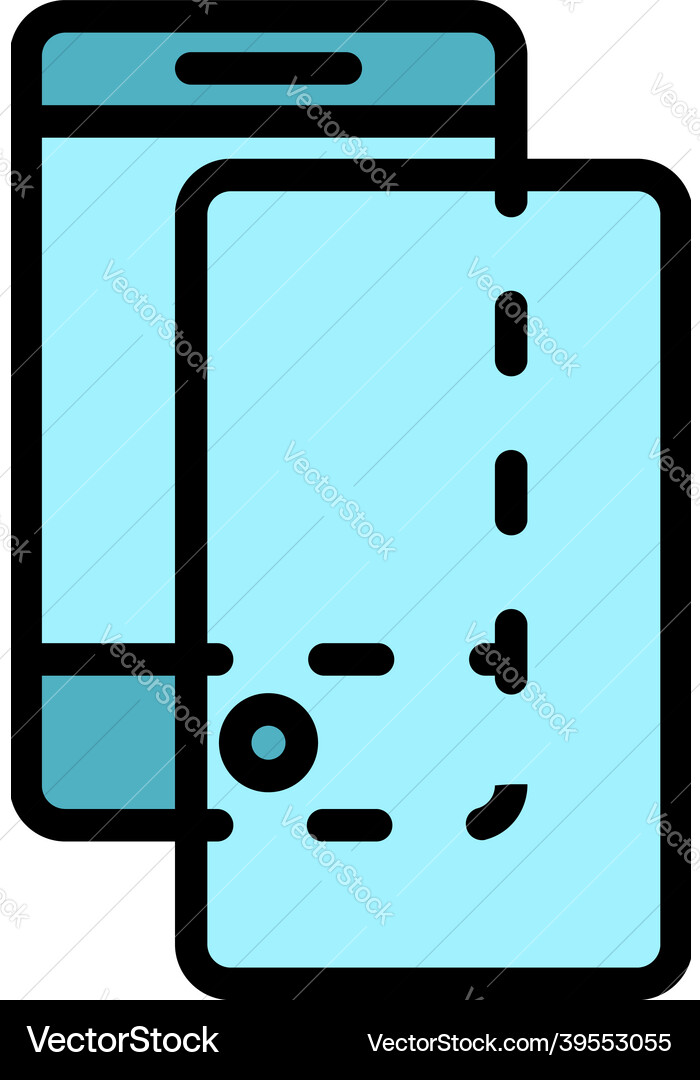 Cover glass protector icon color outline Vector Image
