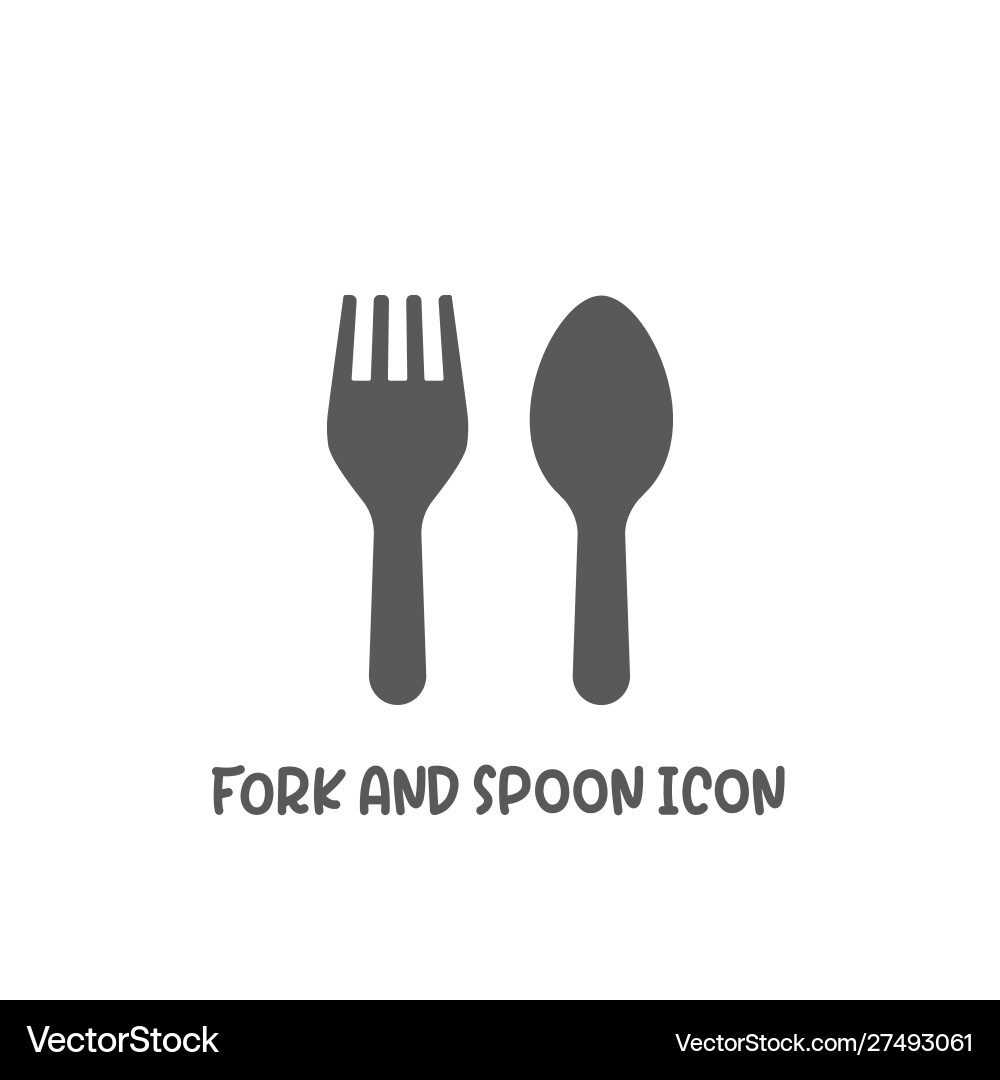 Fork and spoon icon simple flat style Royalty Free Vector