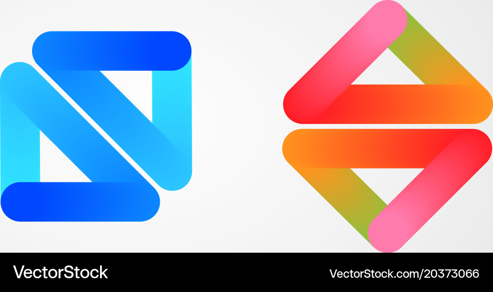 Blend glossy logo design Royalty Free Vector Image