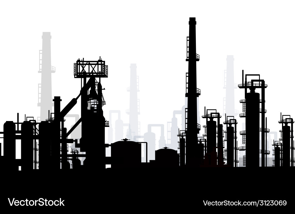 Oil and gas refinery Royalty Free Vector Image