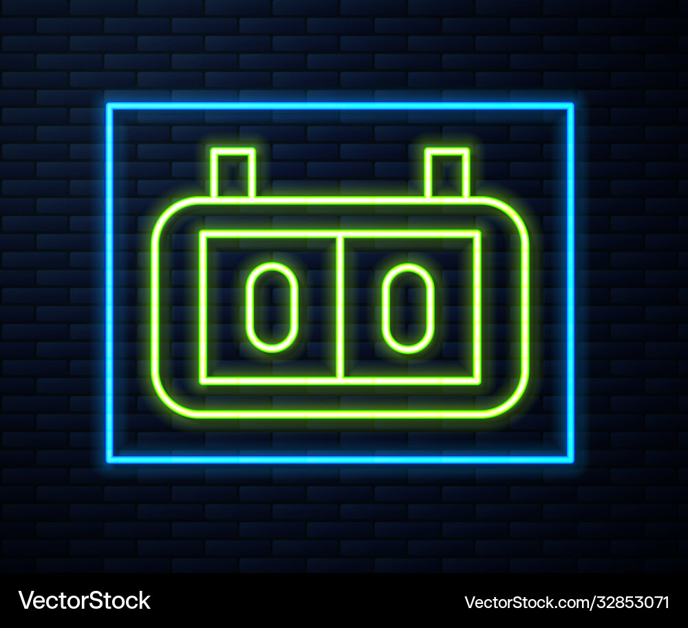 Glowing neon line sport mechanical scoreboard Vector Image