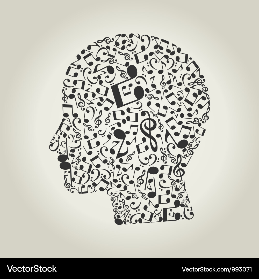 Musical head Royalty Free Vector Image - VectorStock