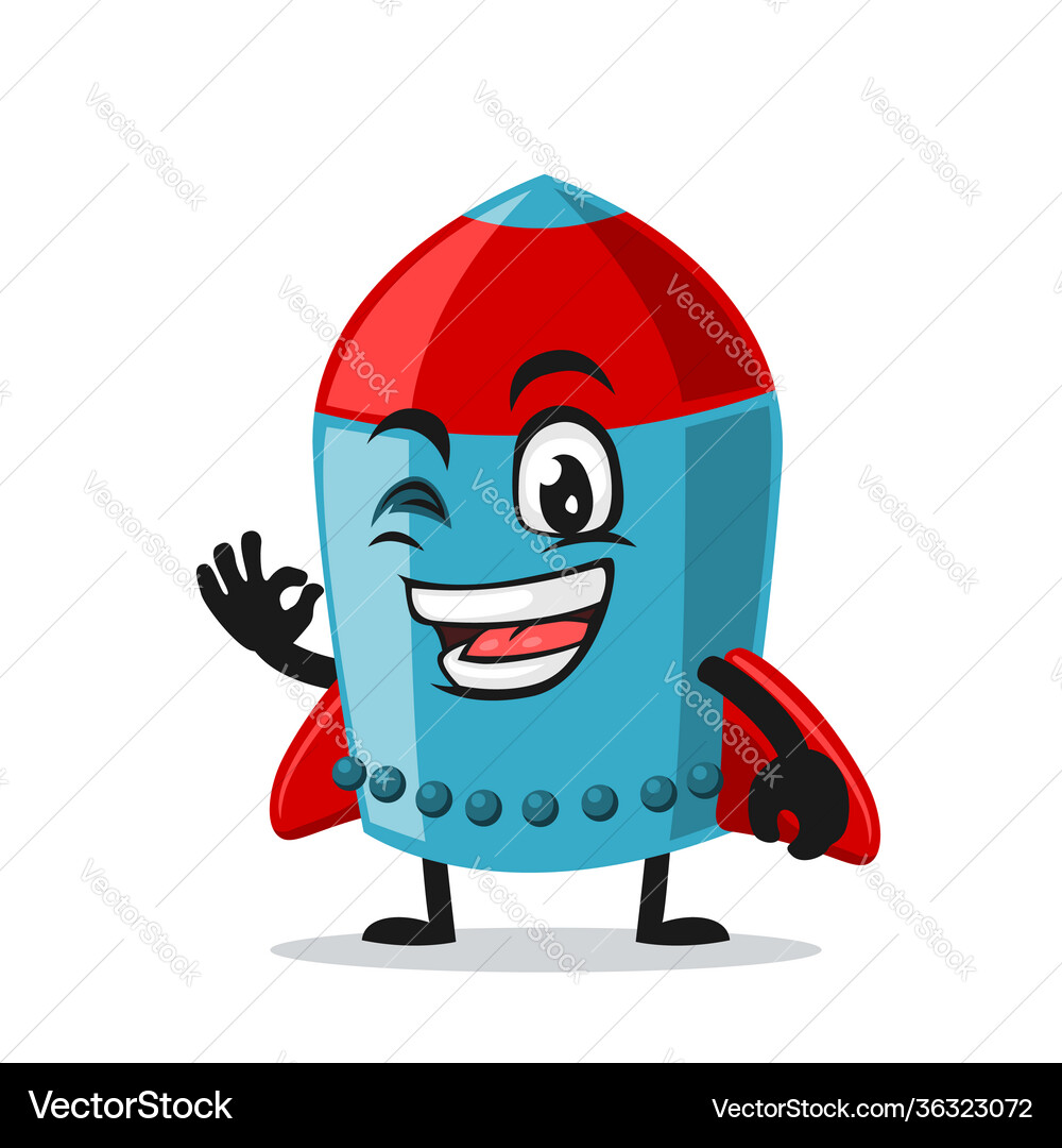 Rocket character or mascot Royalty Free Vector Image