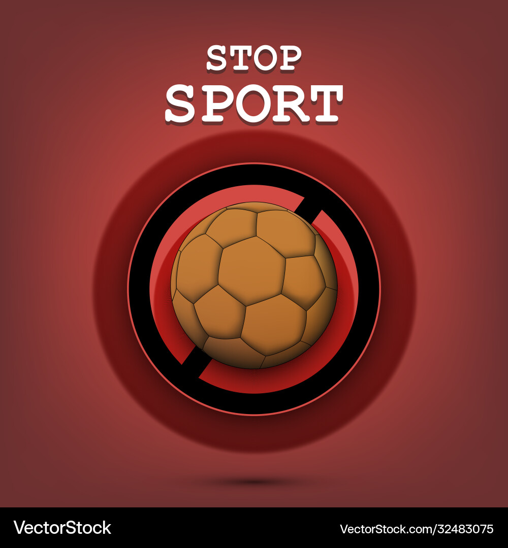 Sign stop and handball ball Royalty Free Vector Image