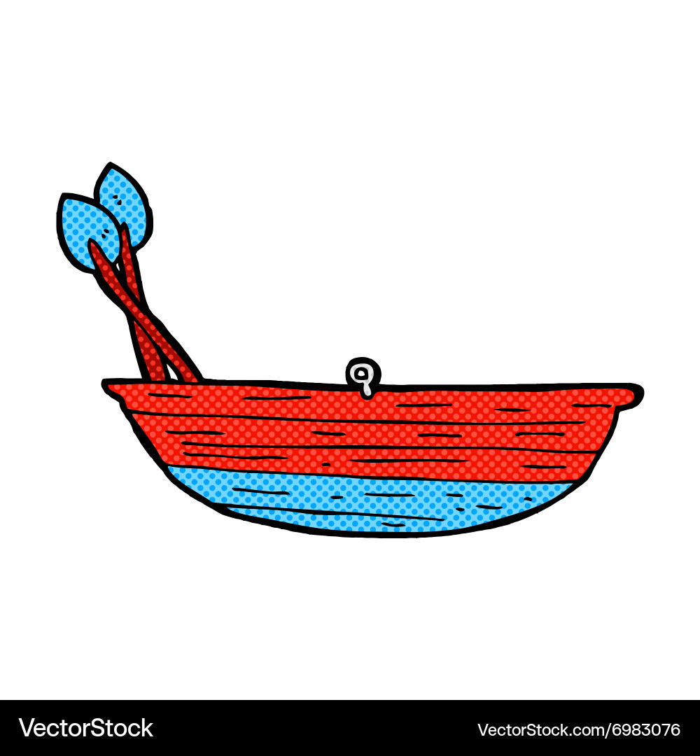 Comic cartoon rowing boat Royalty Free Vector Image