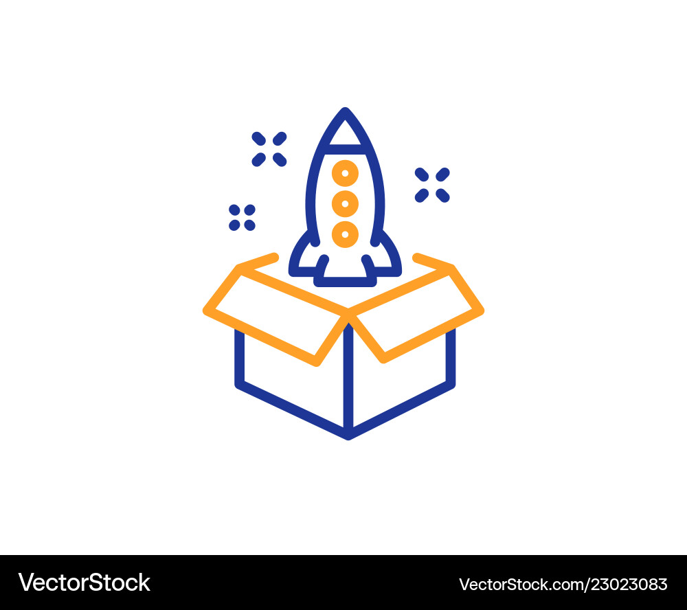 Startup line icon launch project sign Royalty Free Vector