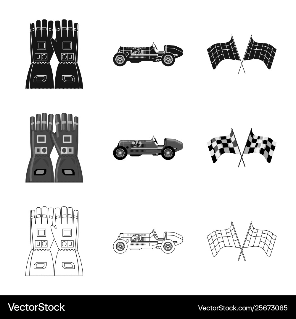 Car and rally sign set Royalty Free Vector Image