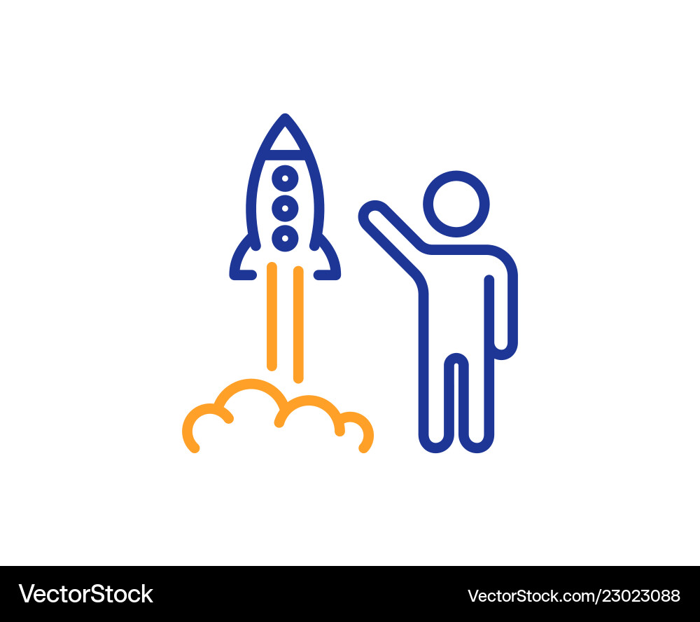 Launch project line icon startup rocket sign Vector Image
