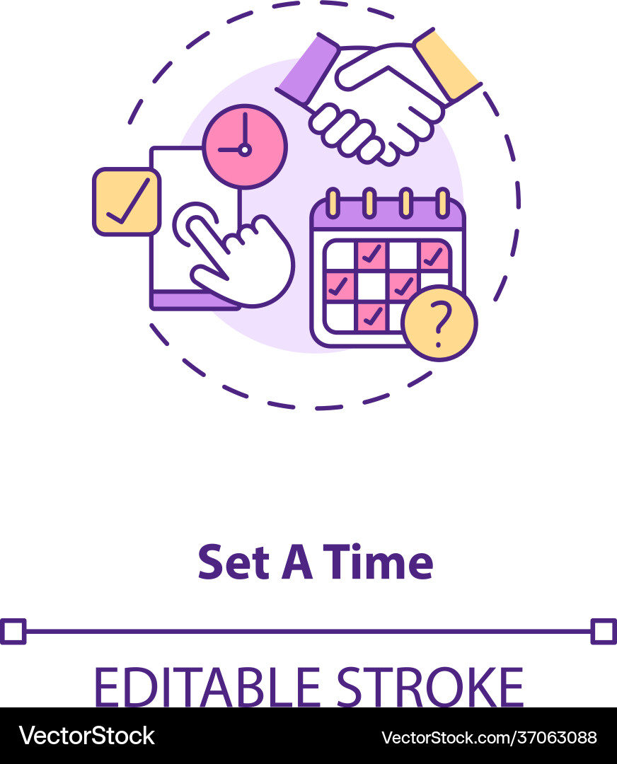 Set first date time tips concept icon Royalty Free Vector