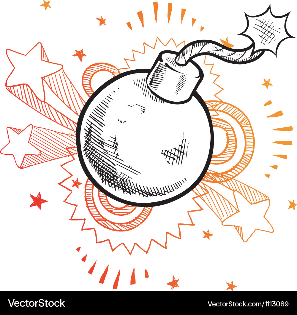 Doodle pop bomb Royalty Free Vector Image - VectorStock