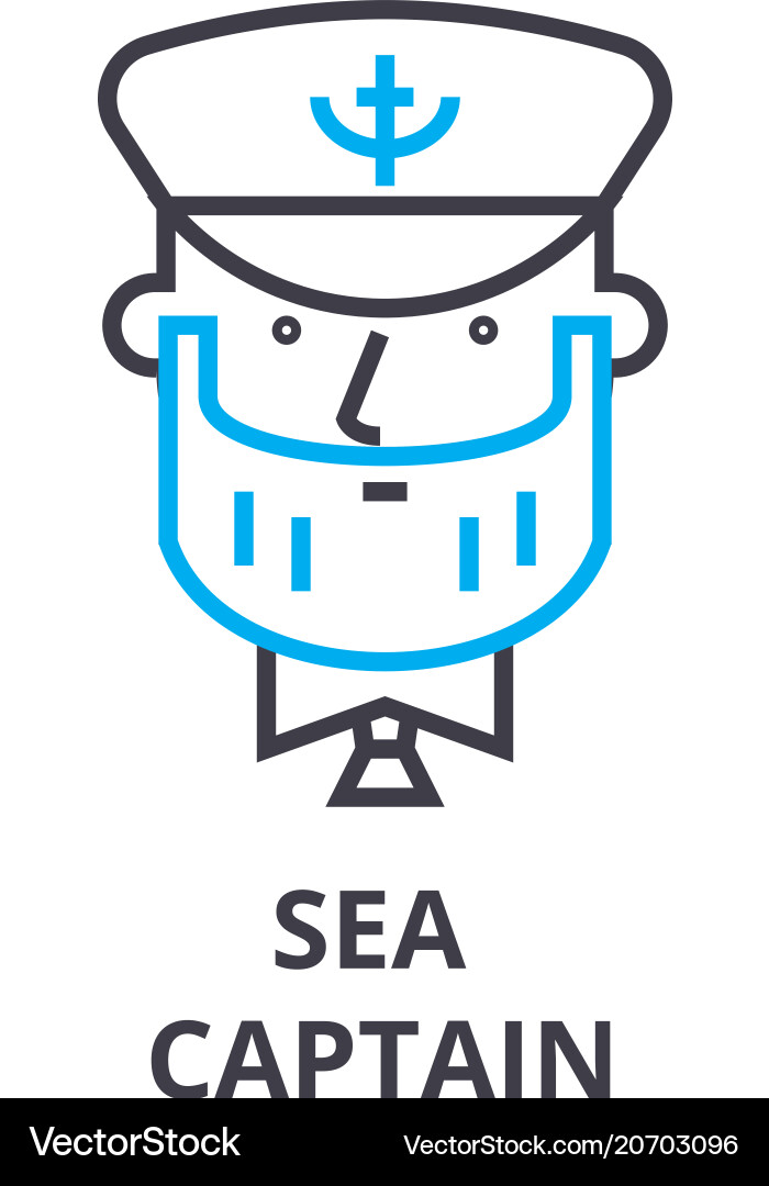Sea captain thin line icon sign symbol Royalty Free Vector