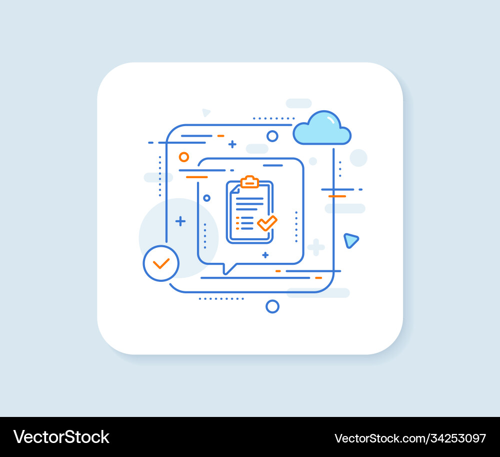 Approved checklist line icon accepted Royalty Free Vector