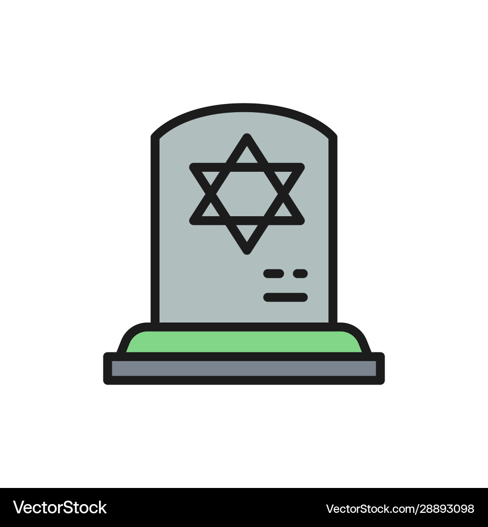Tombstone with star david gravestones Royalty Free Vector