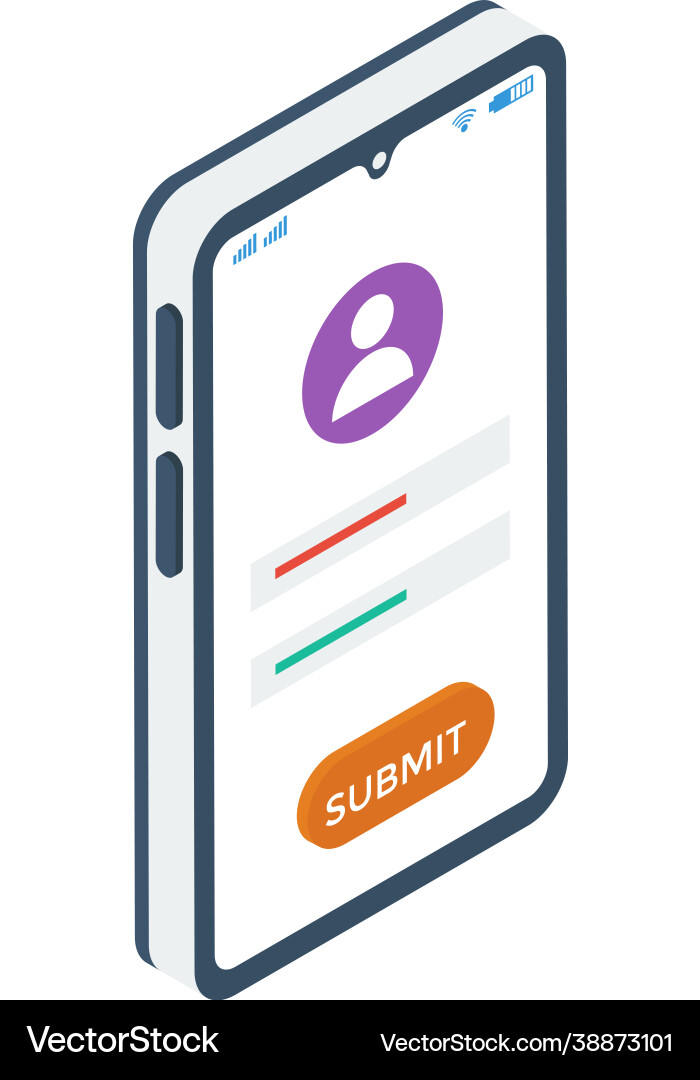 User login app Royalty Free Vector Image - VectorStock