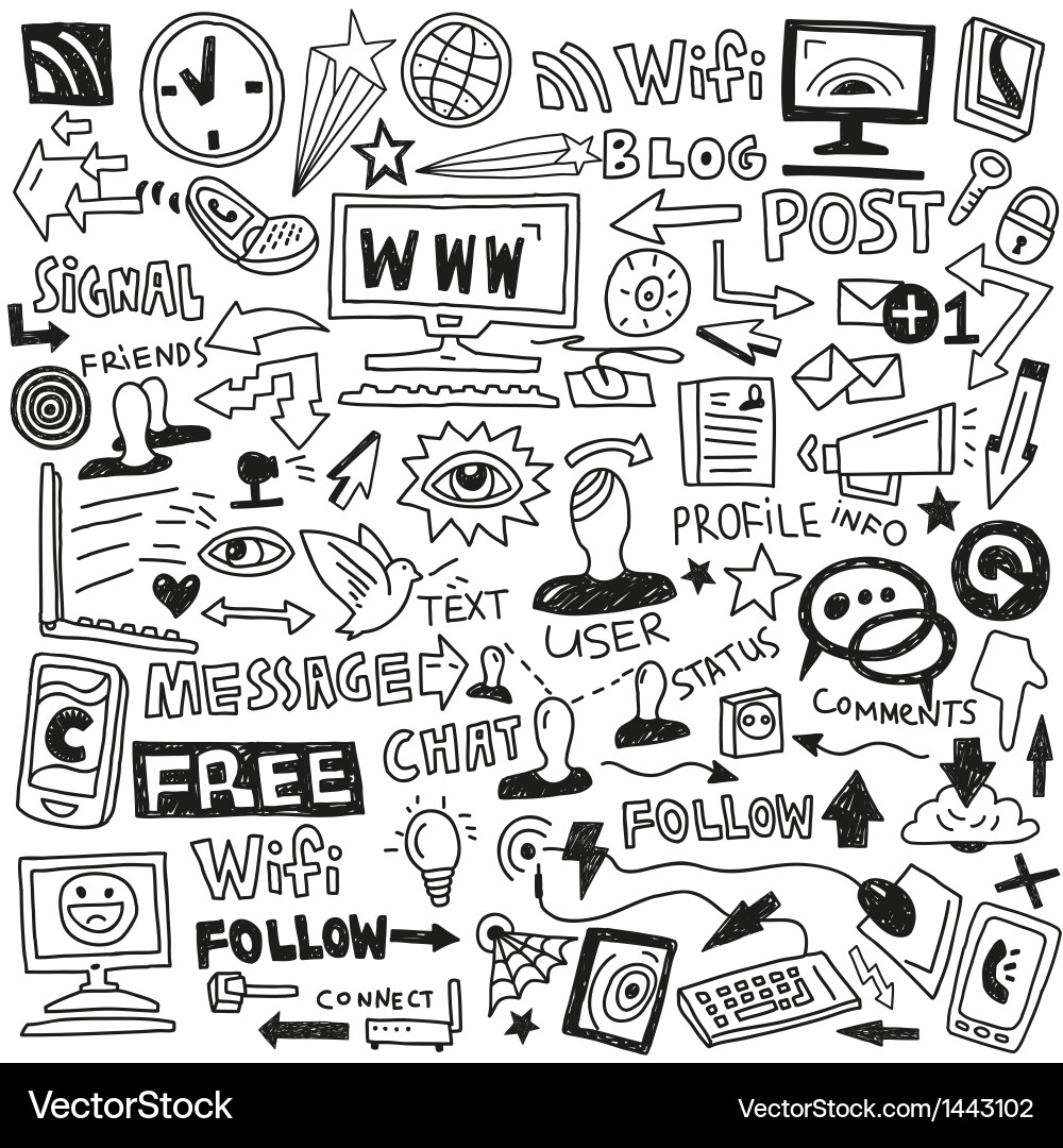 Web doodles Royalty Free Vector Image - VectorStock