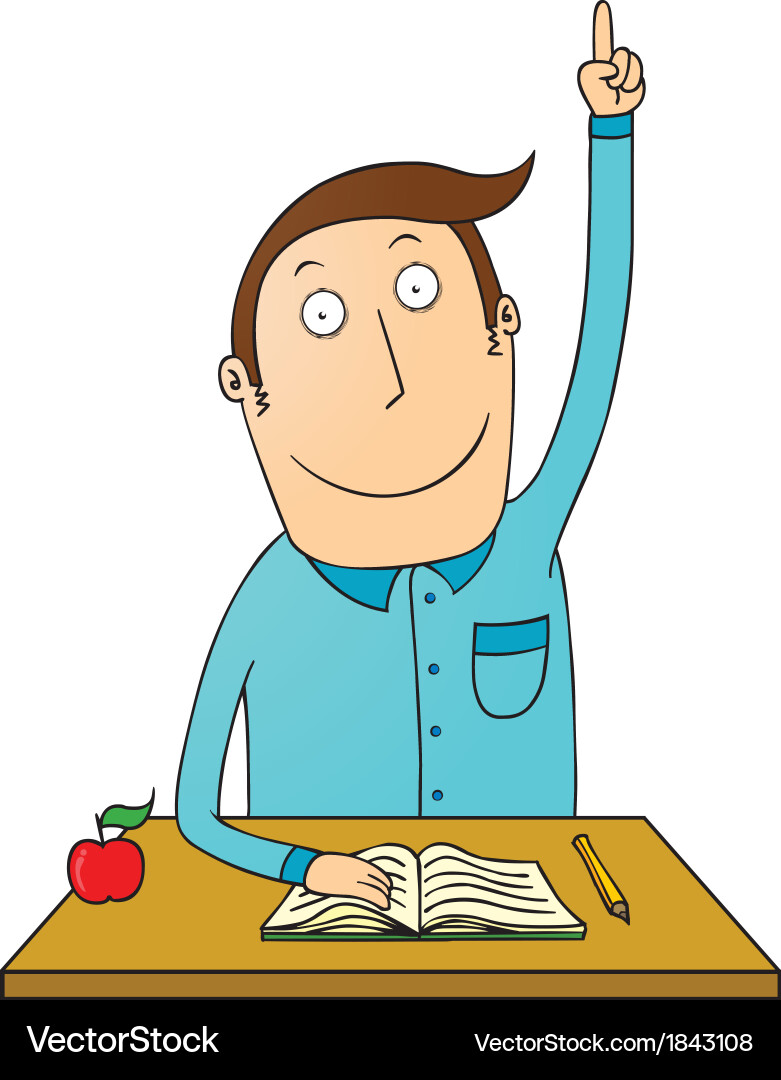 Student raising hand Royalty Free Vector Image