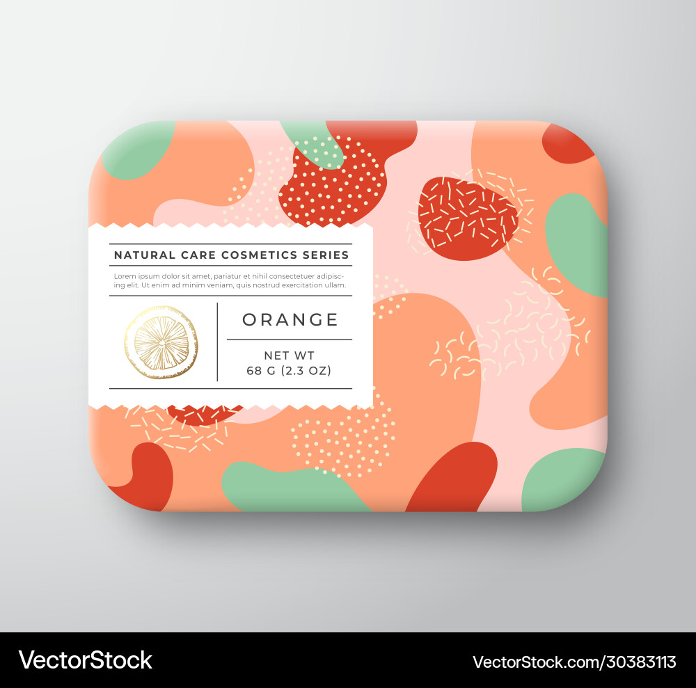 Orange bath cosmetics package box wrapped Vector Image