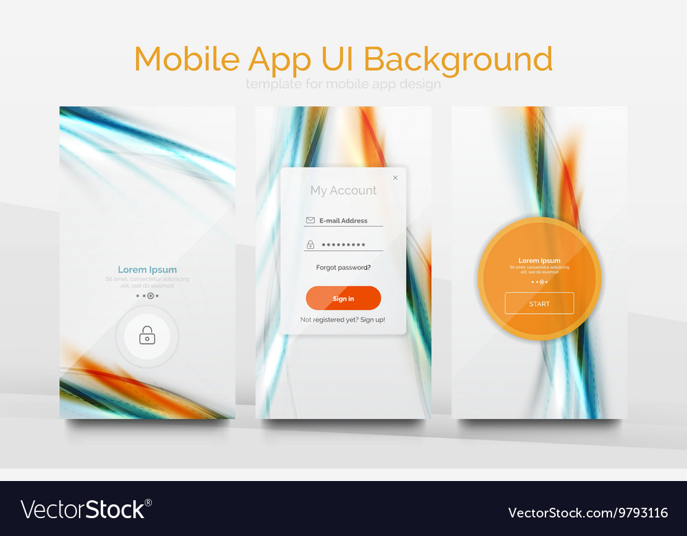 Mobile application interface background design Vector Image