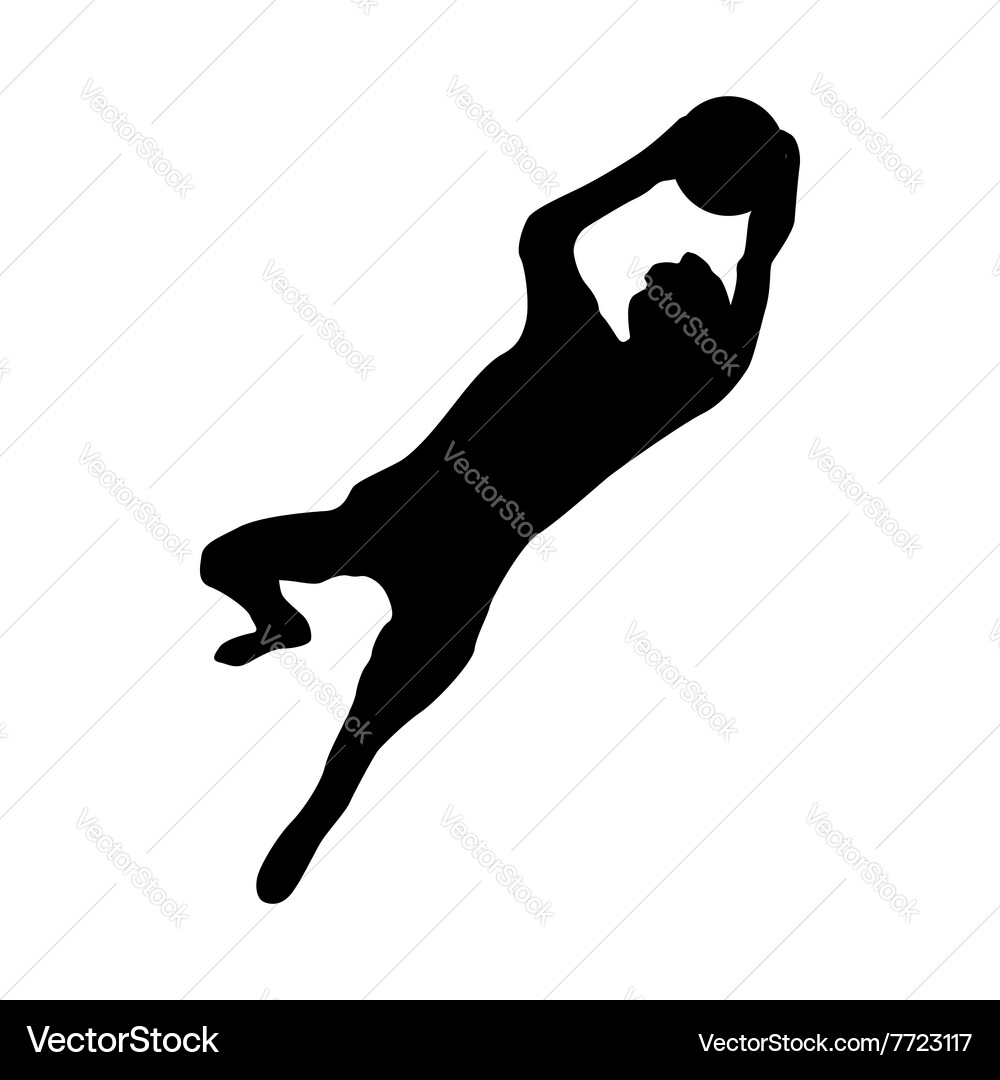 Soccer goalkeeper silhouette Royalty Free Vector Image