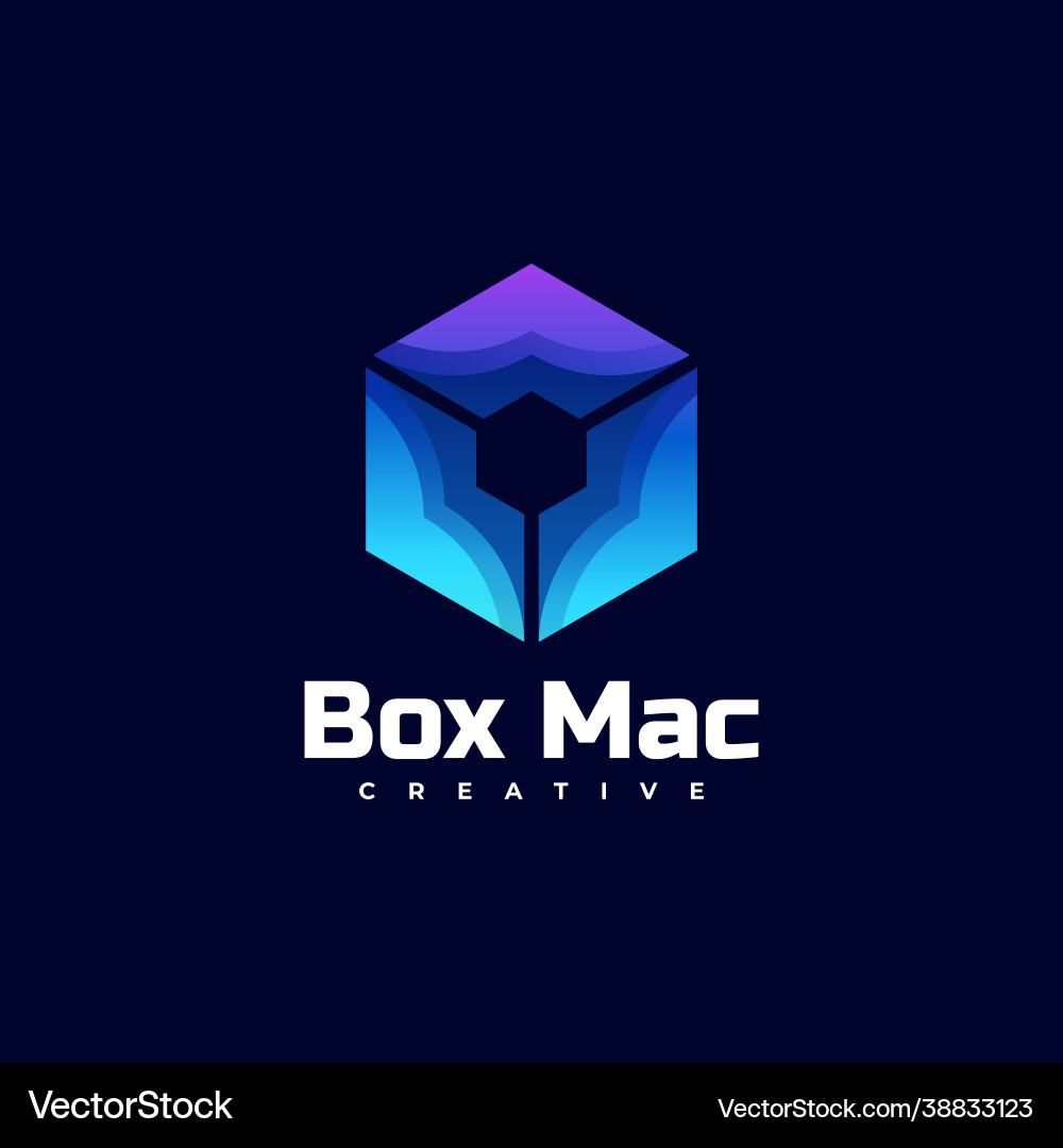 Logo box gradient colorful style Royalty Free Vector Image